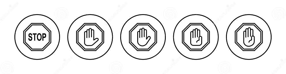 Stop Icon . Stop Road Sign. Hand Stop Icon Vector Stock Vector ...