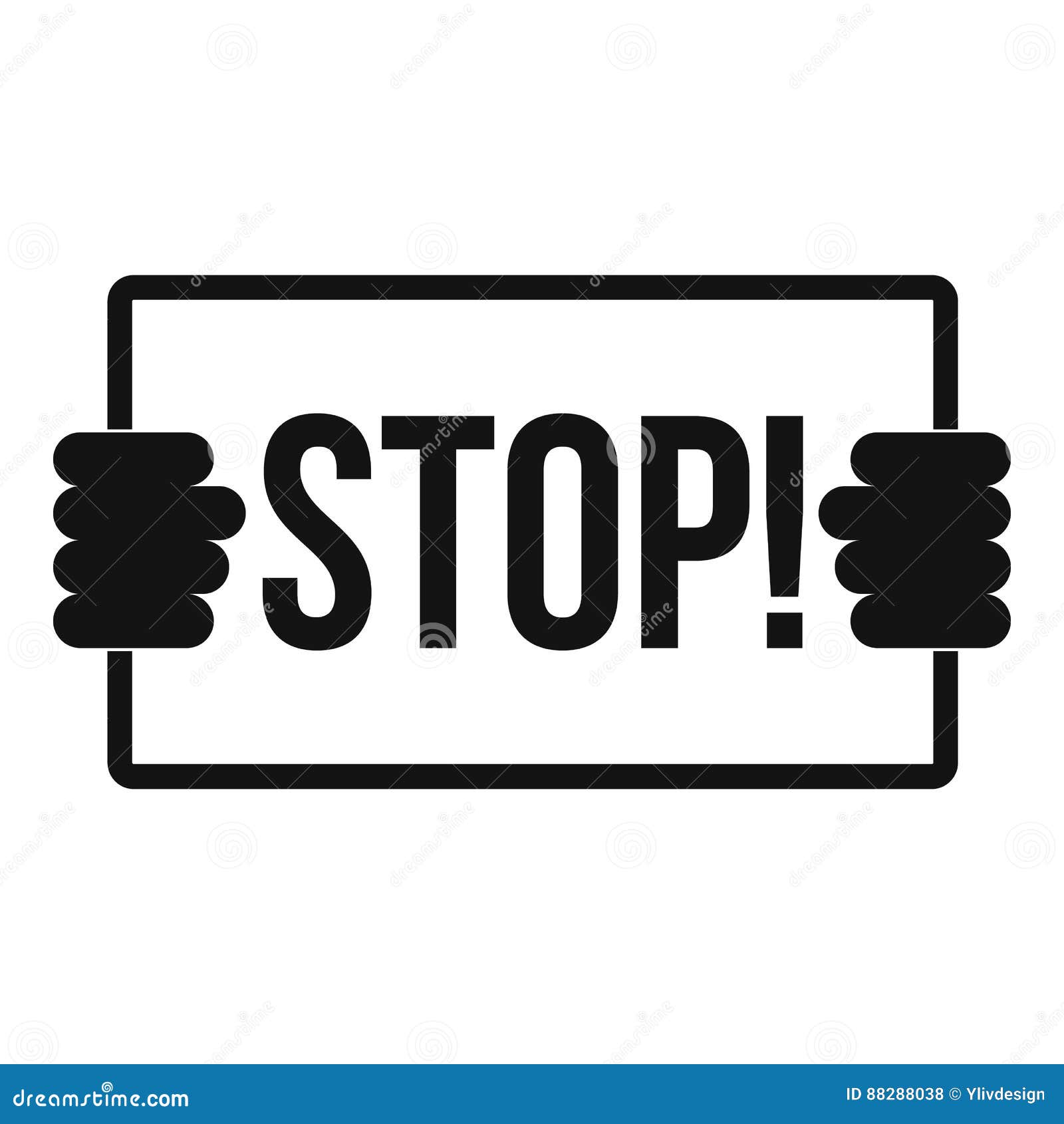 Stop icon, simple style stock vector. Illustration of forbidden - 88288038