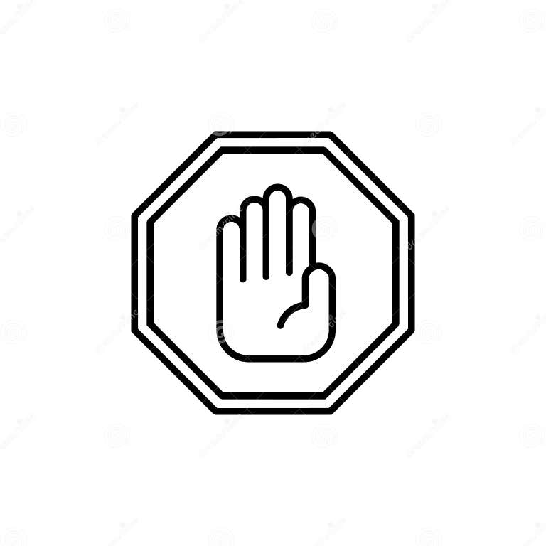 Stop Icon . Stop Road Sign. Hand Stop Icon Vector Stock Vector ...