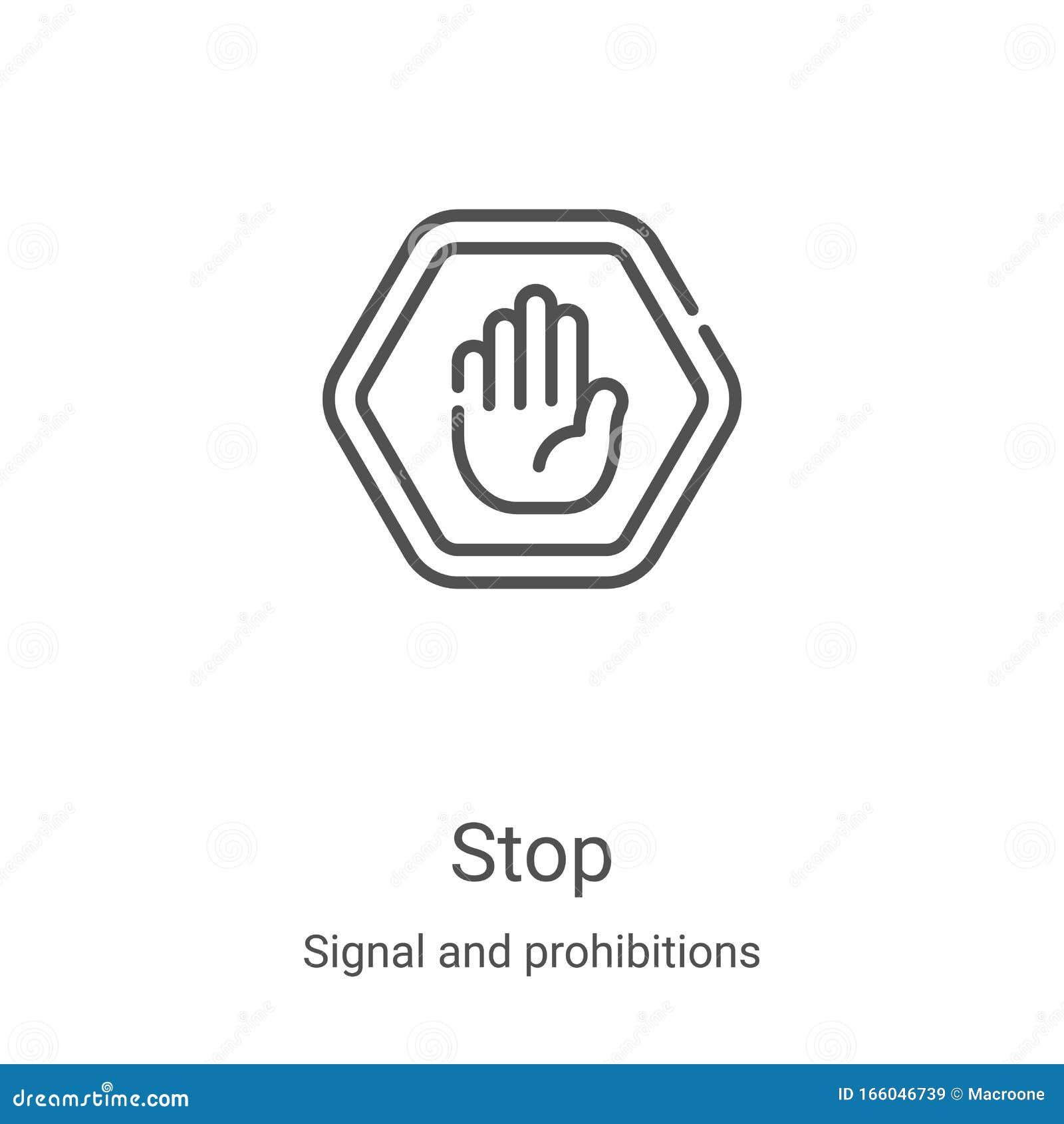 Stop Icon Vector from Signal and Prohibitions Collection. Thin Line ...