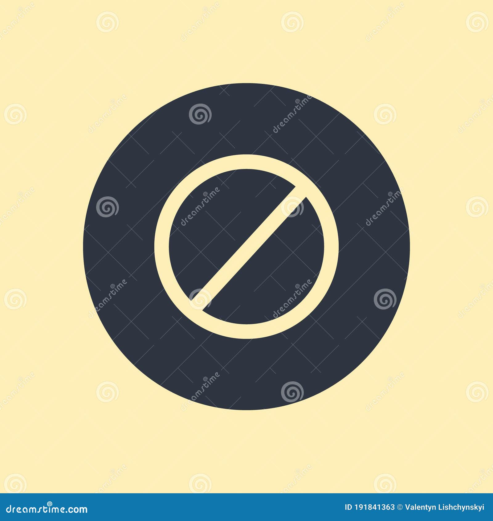 Stop Icon. Vector Symbol on Round Background Stock Vector ...