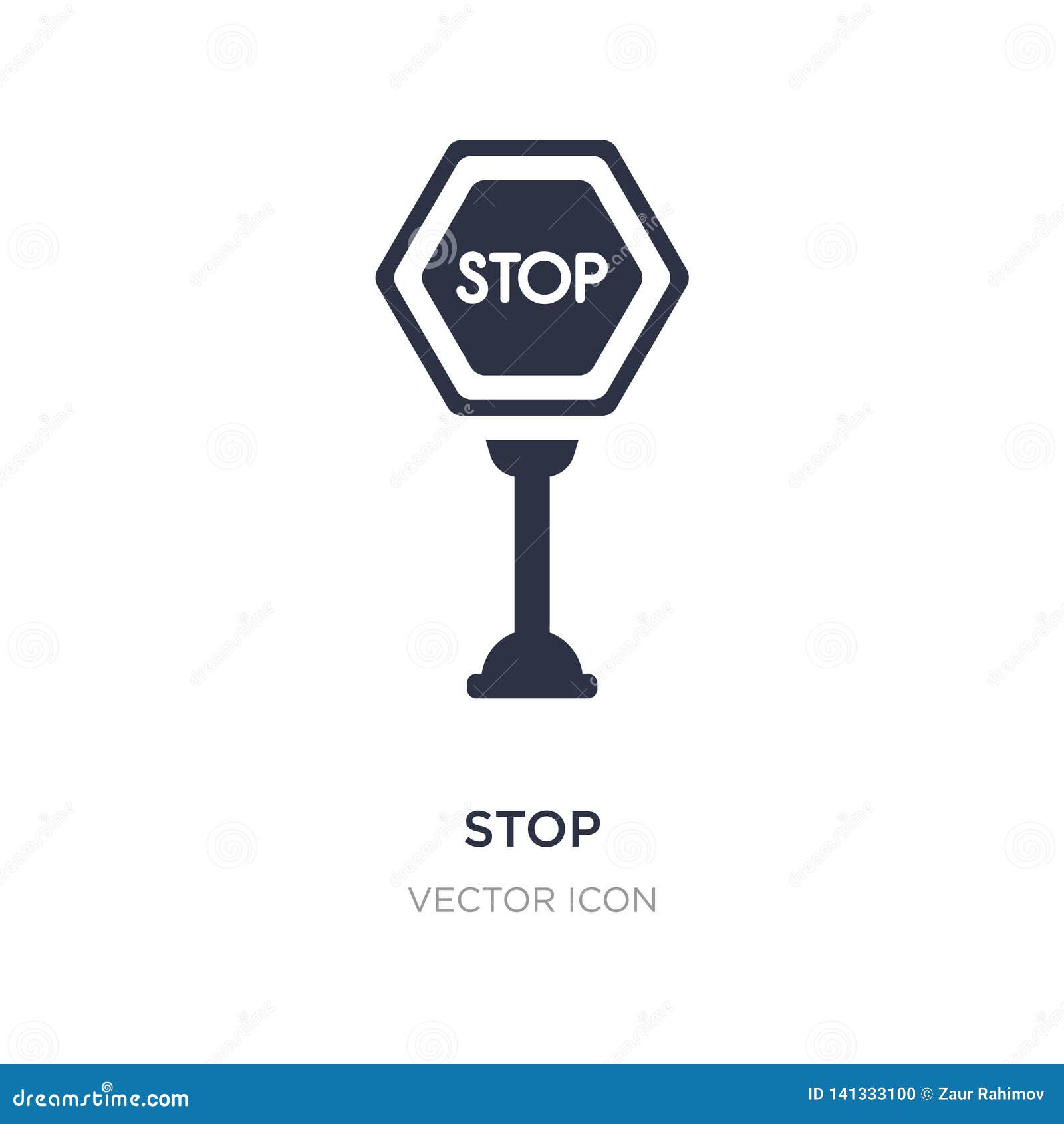 Stop Icon on White Background. Simple Element Illustration from City ...