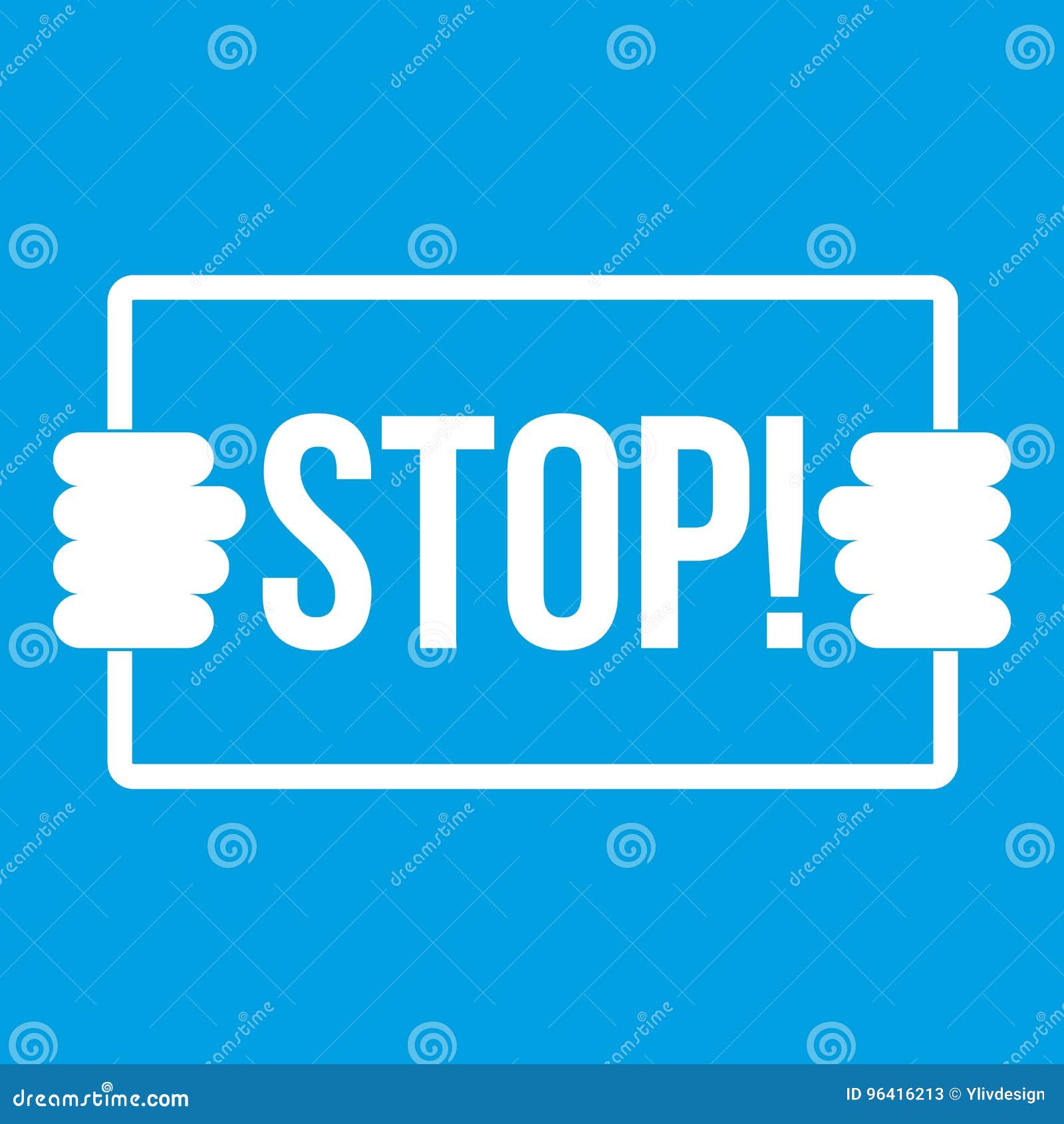 Stop icon white stock vector. Illustration of interdiction - 96416213
