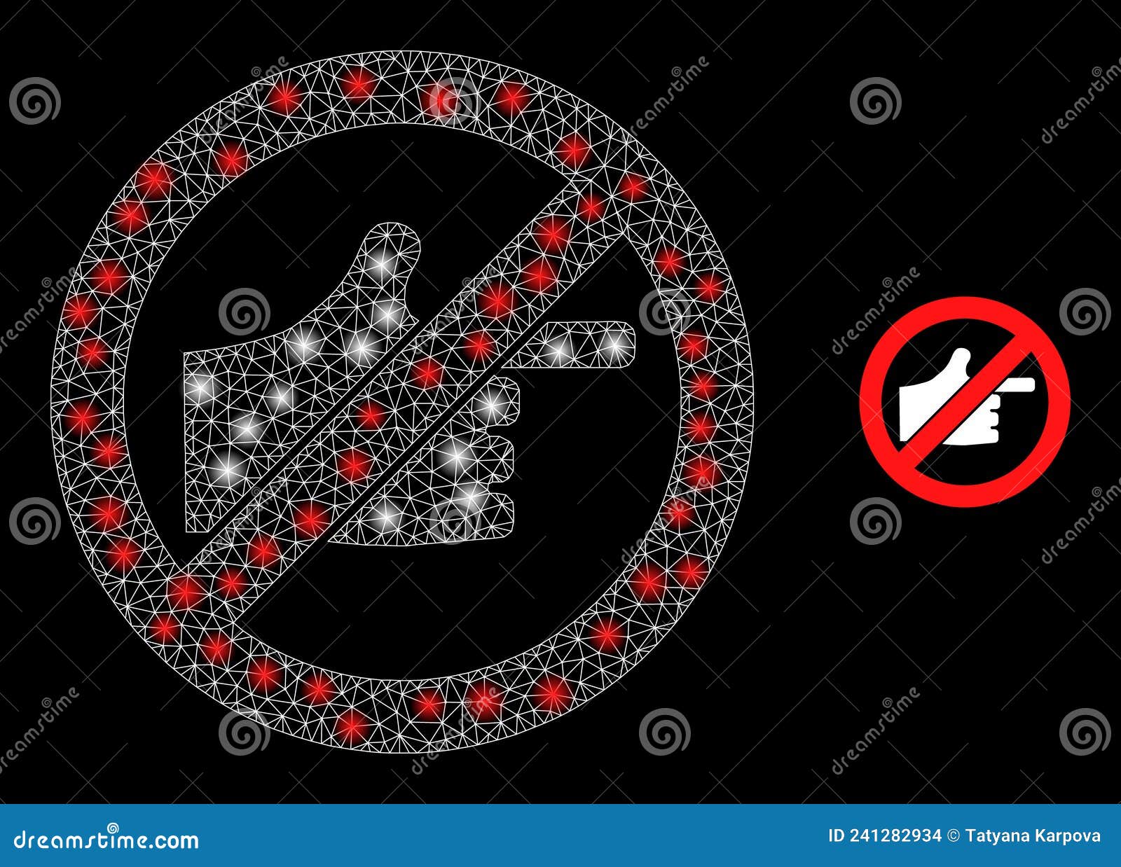 Stop Index Finger Icon - Wireframe Mesh with Sparkles Stock Vector ... Stop Index Finger Icon - Wireframe Mesh with Sparkles Stock Vector ...