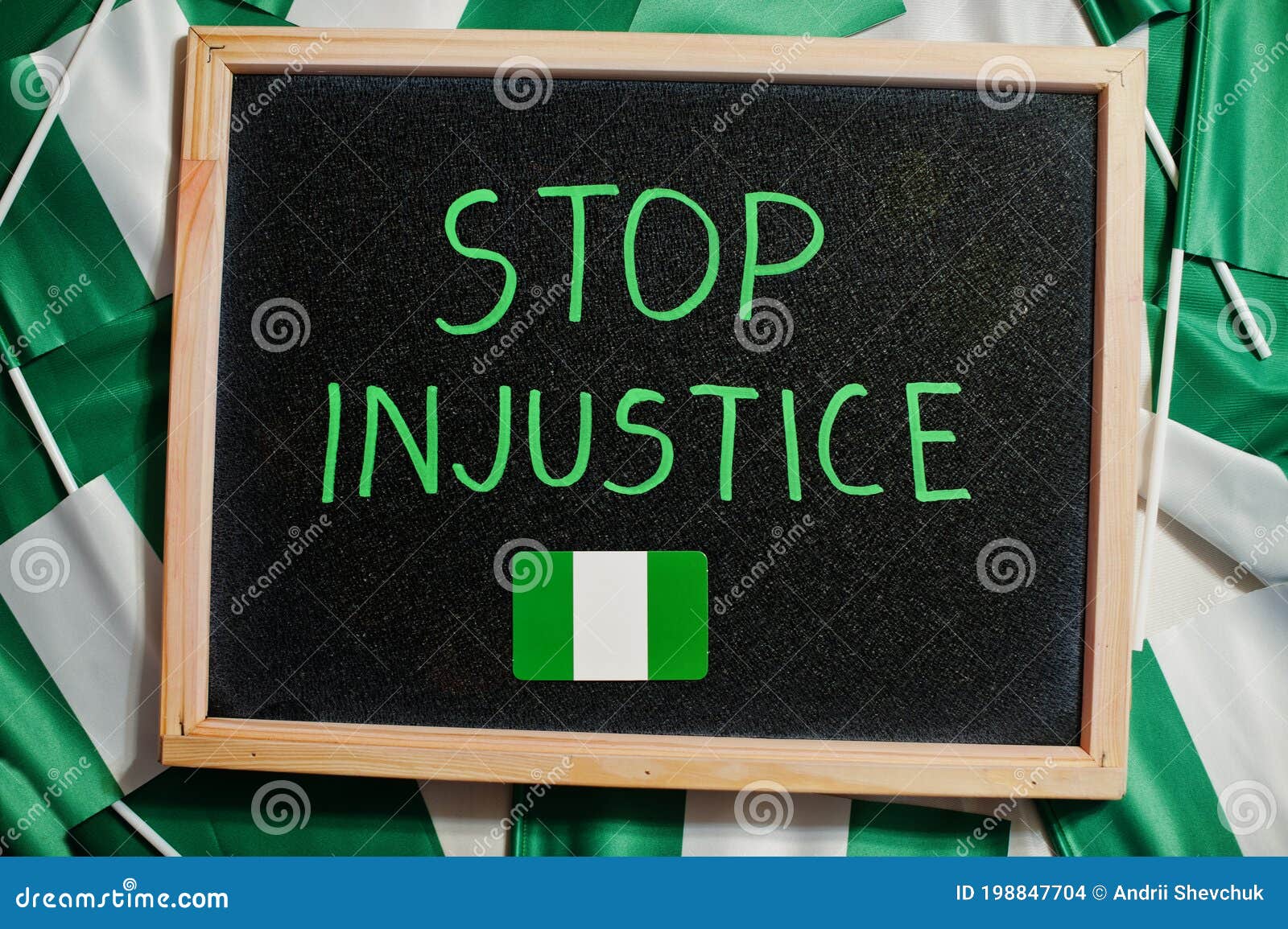 Stop Injustice. Inscription of Nigerian Protest Slogan Stock Photo ...
