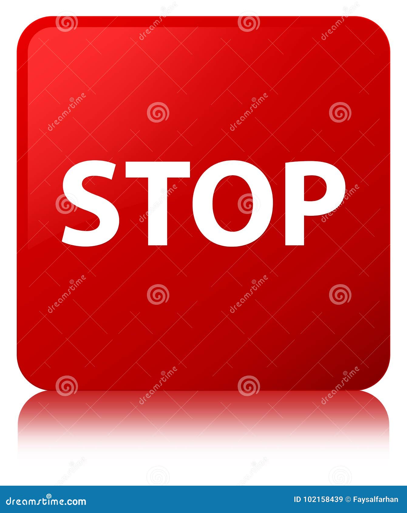 Stop red square button stock illustration. Illustration of close ...