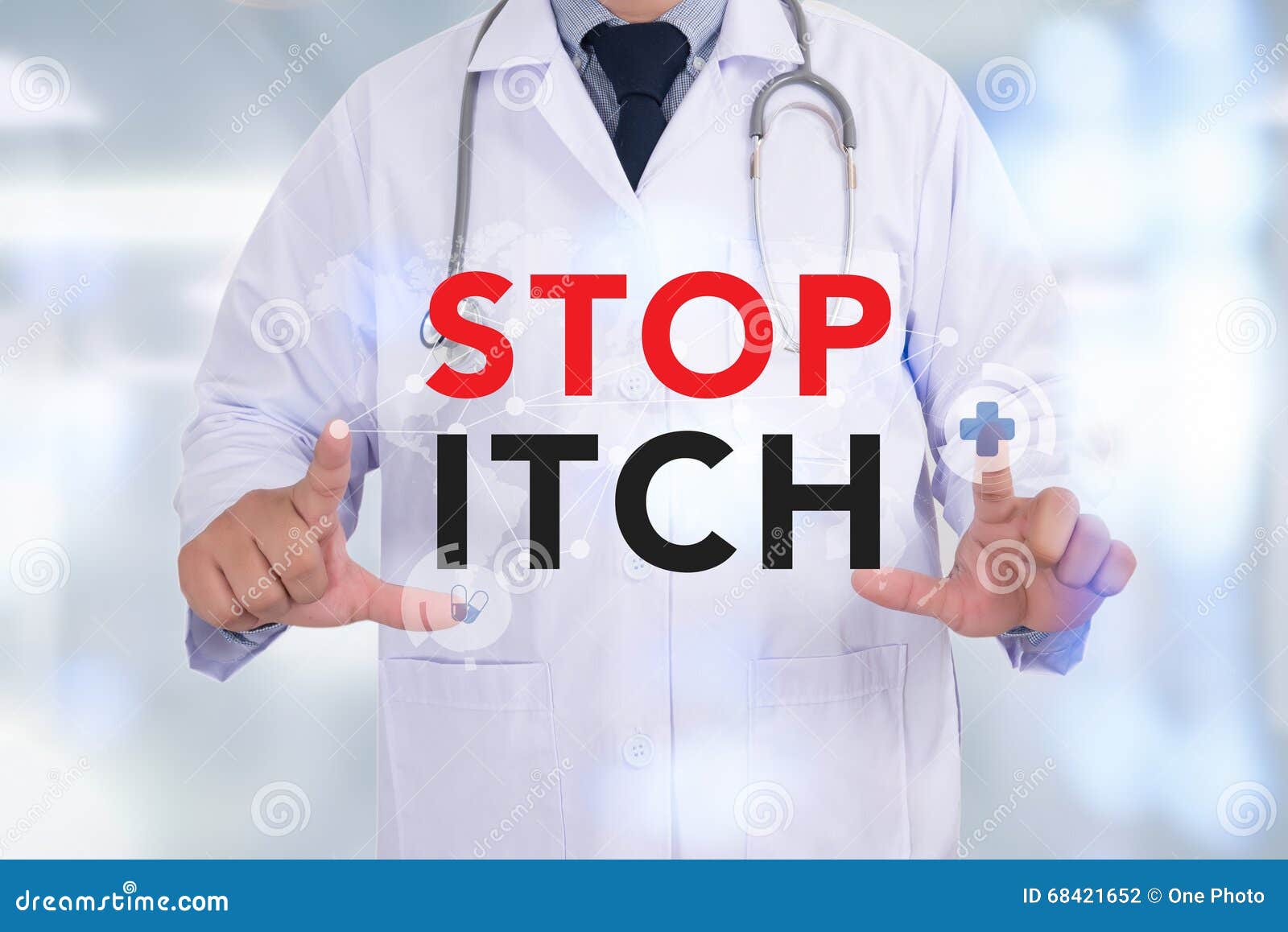 Stop ITCH Word Royalty-Free Stock Photography | CartoonDealer.com #68468957