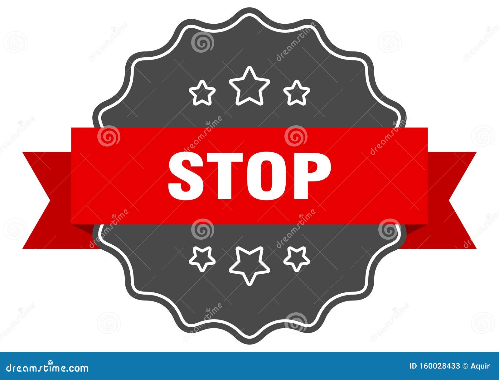 Stop label stock vector. Illustration of round, seal - 160028433