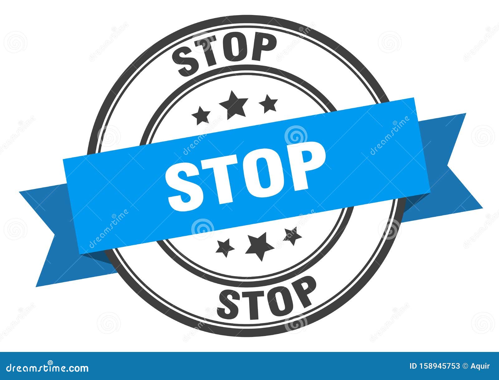 Stop label stock vector. Illustration of vector, band - 158945753