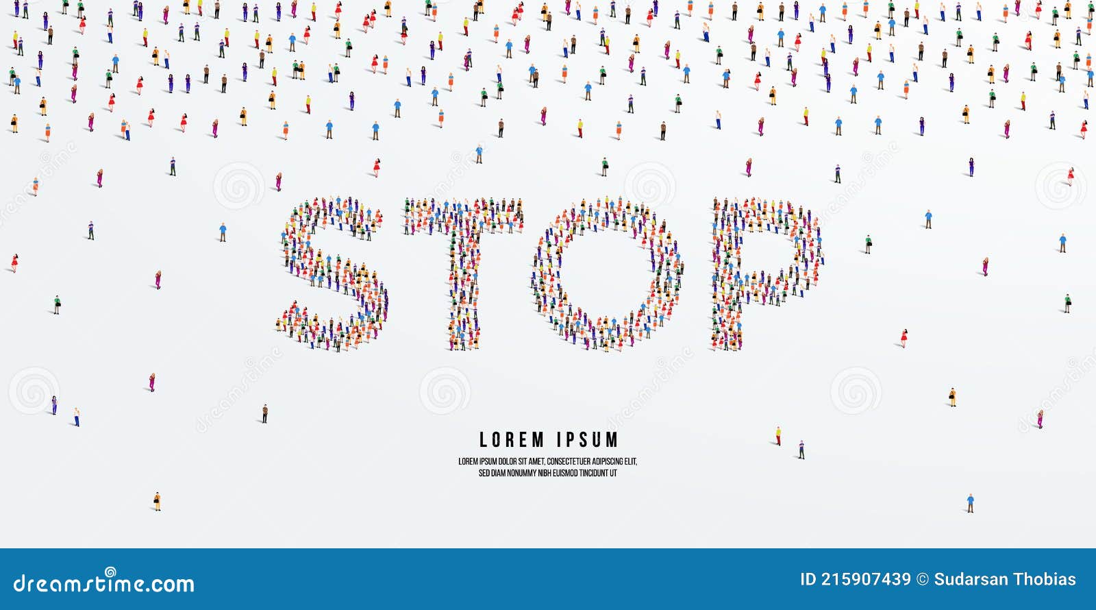 Stop. Large Group of People Form To Create Stop Stock Vector ...