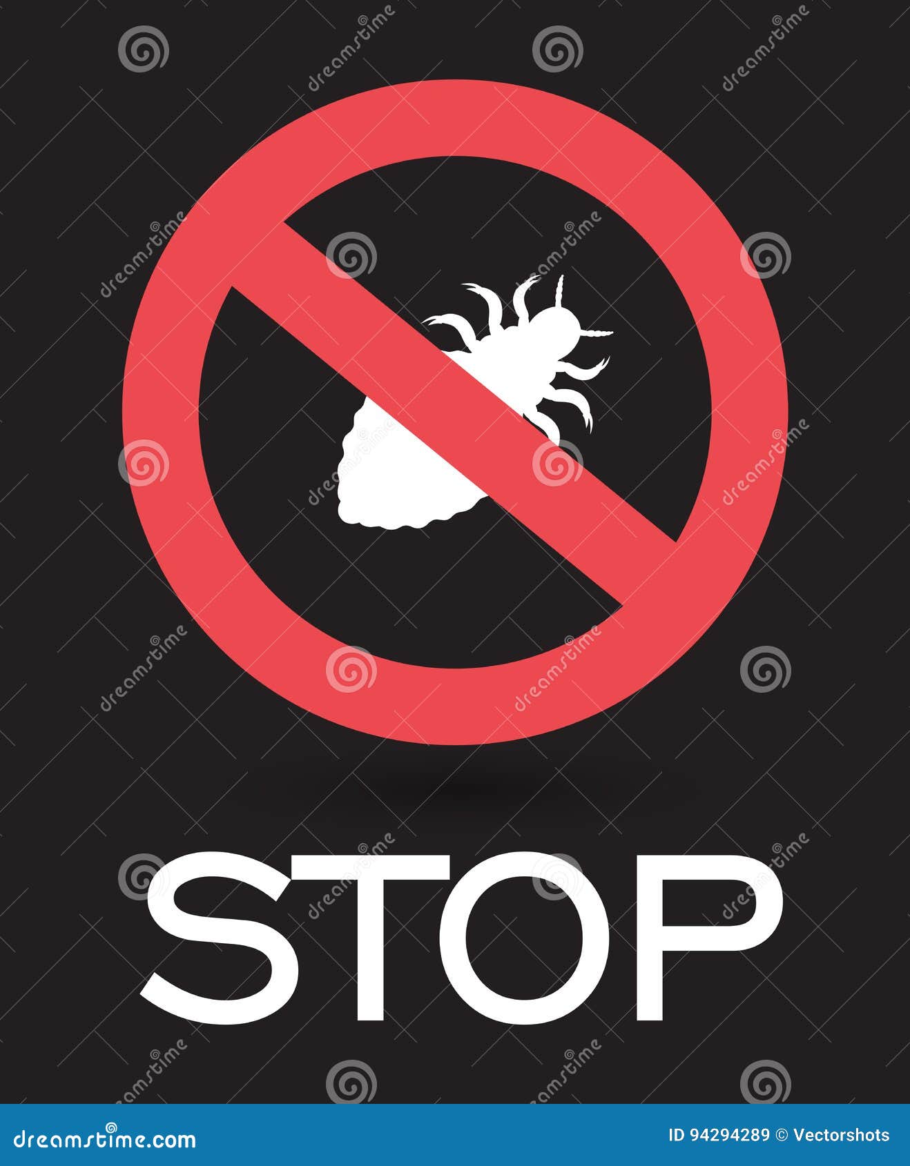 Stop Lice Insects stock vector. Illustration of prohibited - 94294289