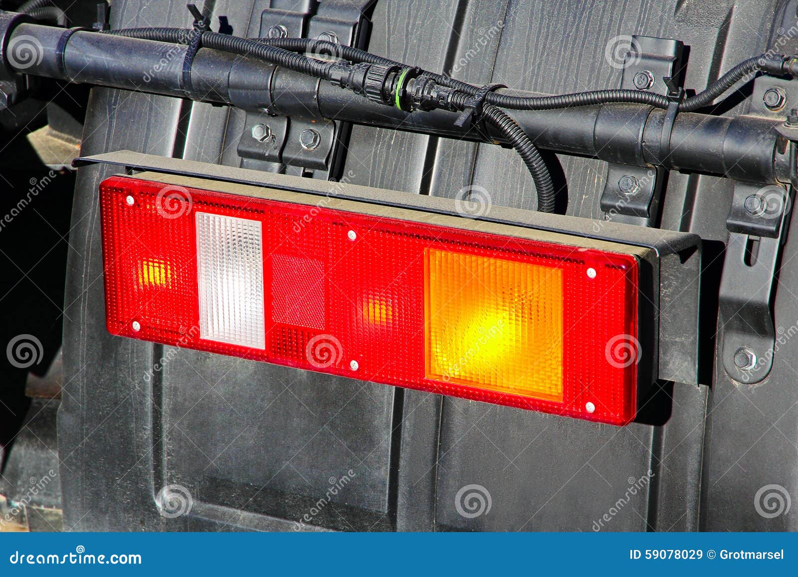 Stop light of big truck. stock image. Image of optics - 59078029