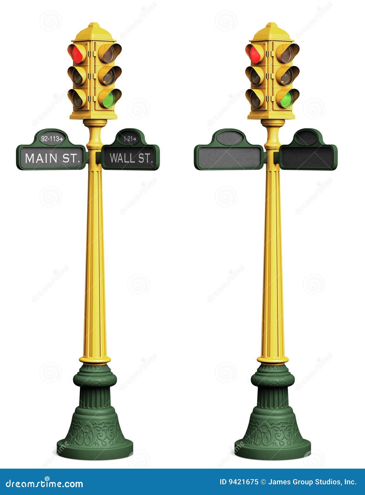 Stop Lights stock illustration. Illustration of post, green - 9421675
