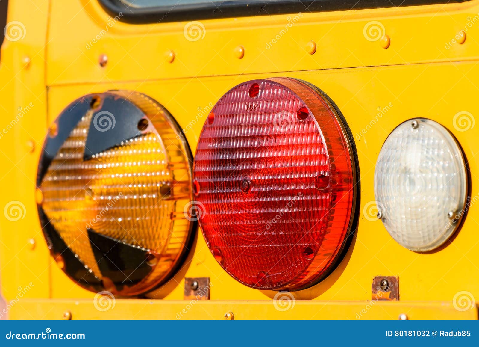 Stop Lights on School Bus stock photo. Image of safety - 80181032