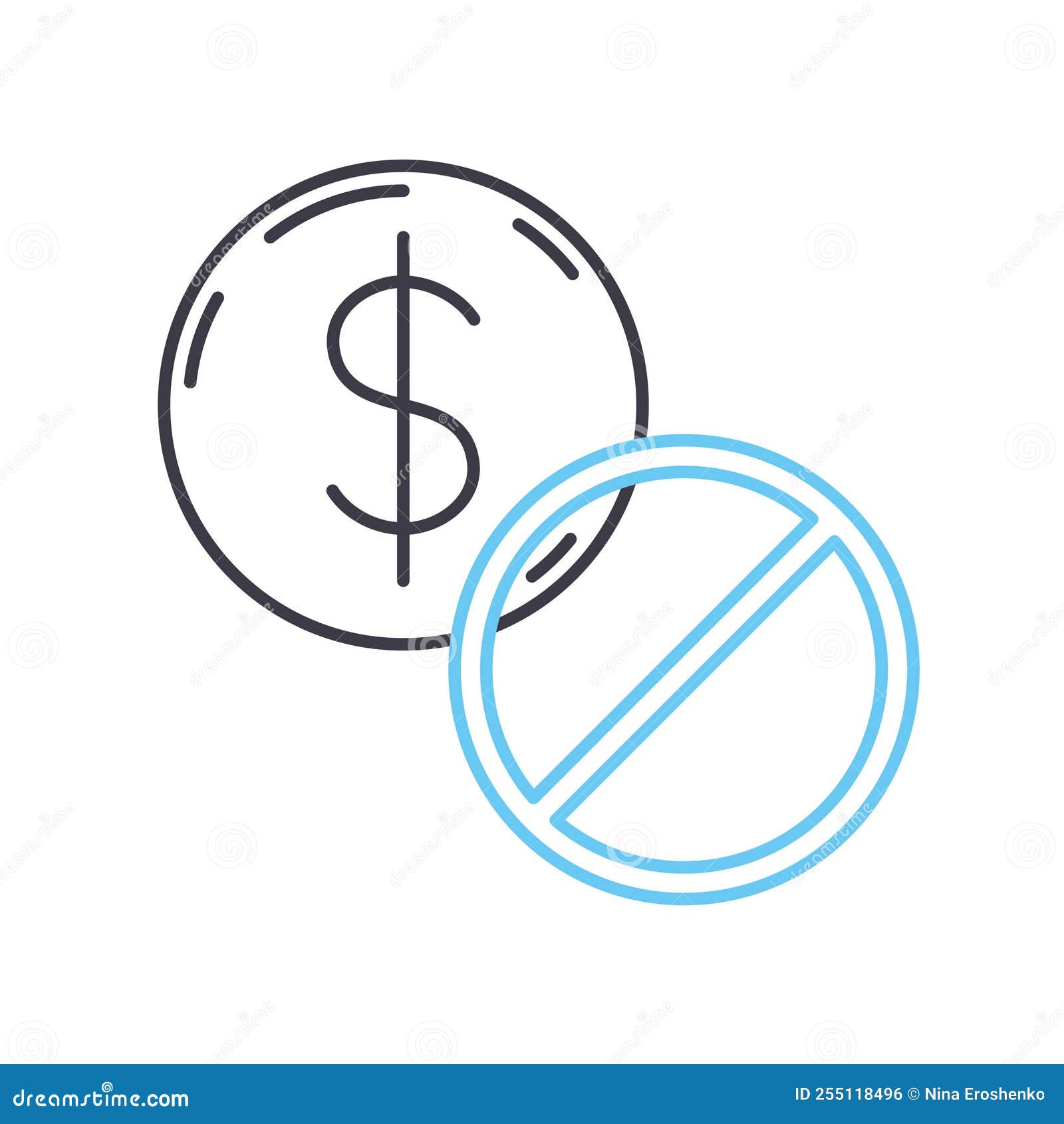 Stop Line Icon, Outline Symbol, Vector Illustration, Concept Sign Stock ...