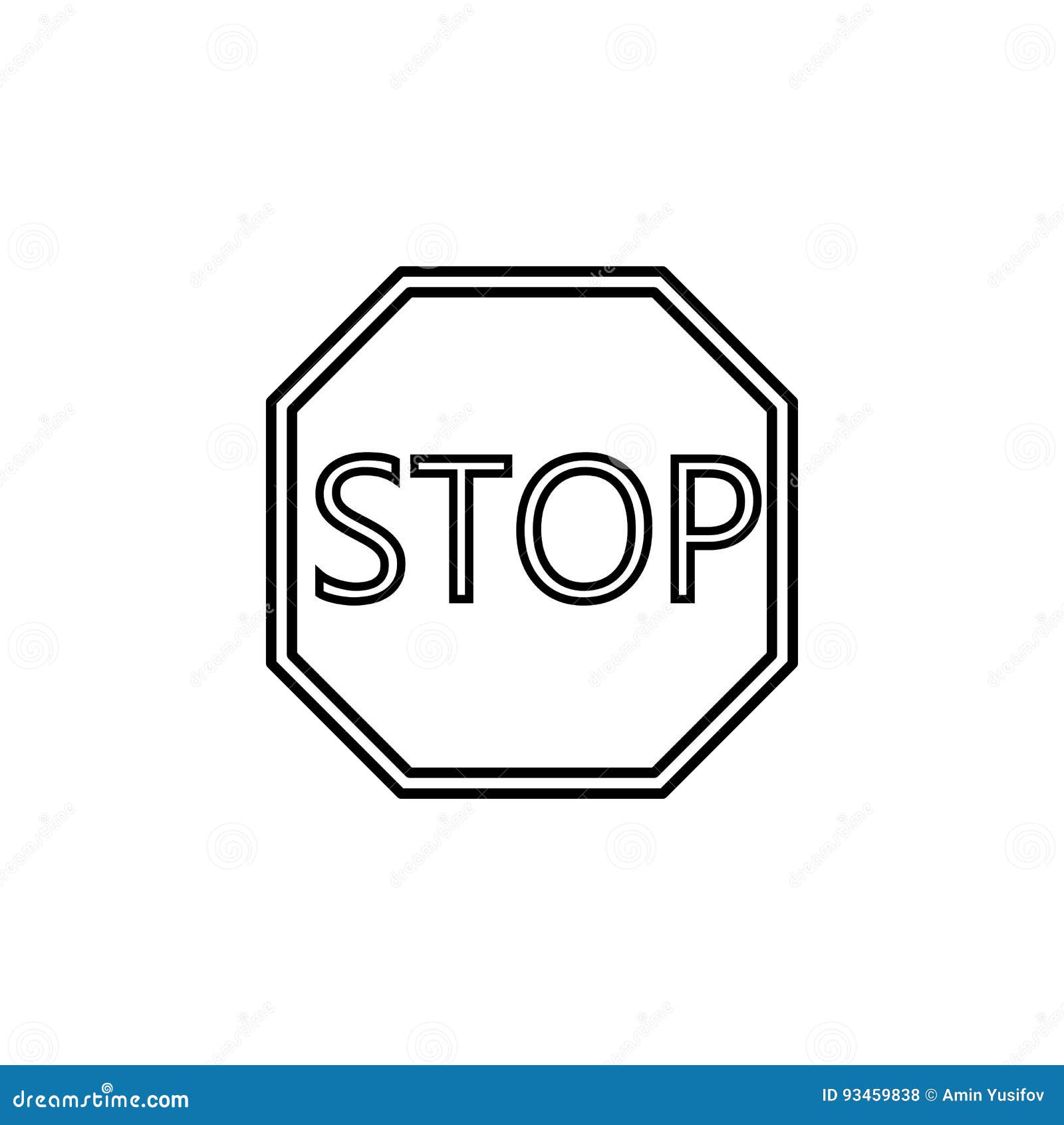 Stop Line Icon Concept. Stop Vector Linear Illustration, Symbol, Sign ...
