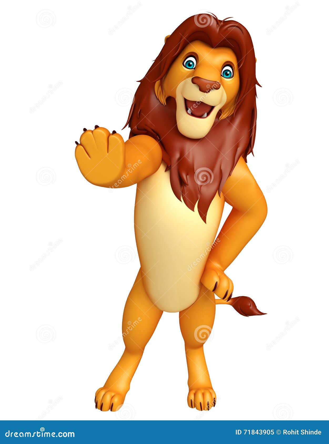 Stop Lion Cartoon Character Stock Illustration - Illustration of forest ...