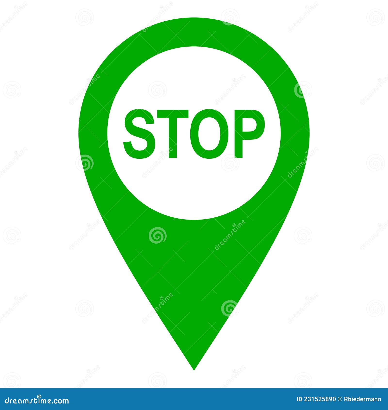 Stop and location pin stock vector. Illustration of vector - 231525890