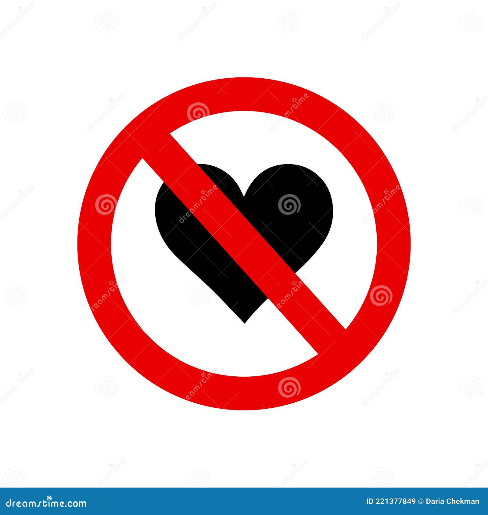 Stop Love. No Love Icon Isolated on White Background Stock Vector ...