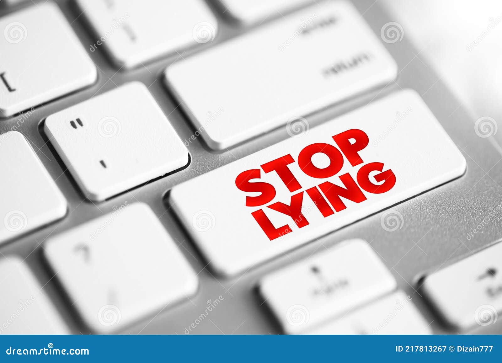 Stop Lying Text Button on Keyboard, Concept Background Stock Image ...
