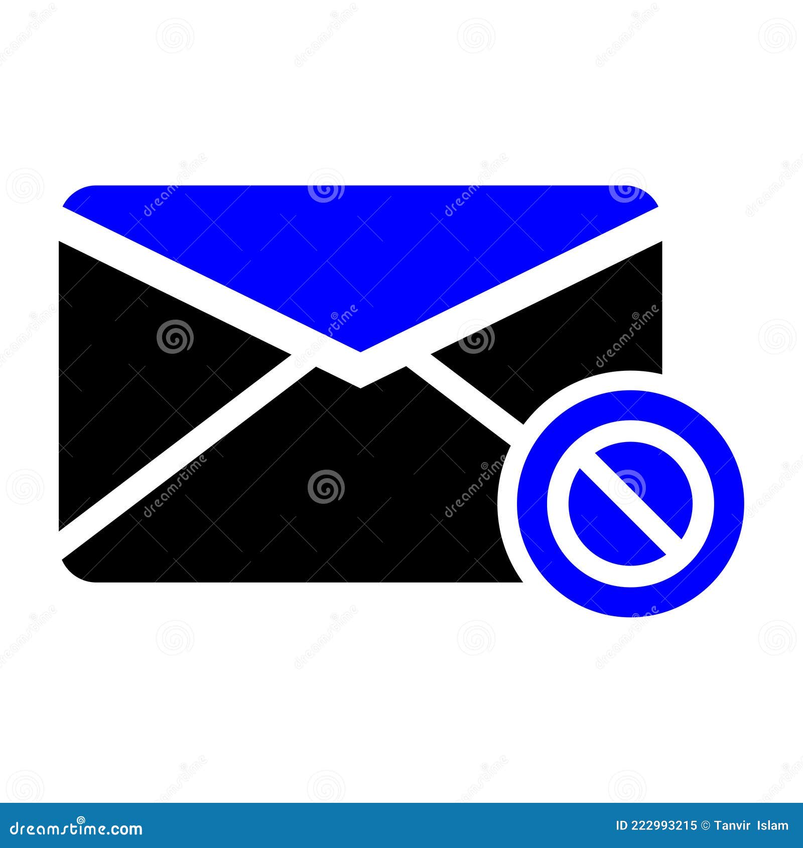 Stop mail icon stock vector. Illustration of vector - 222993215