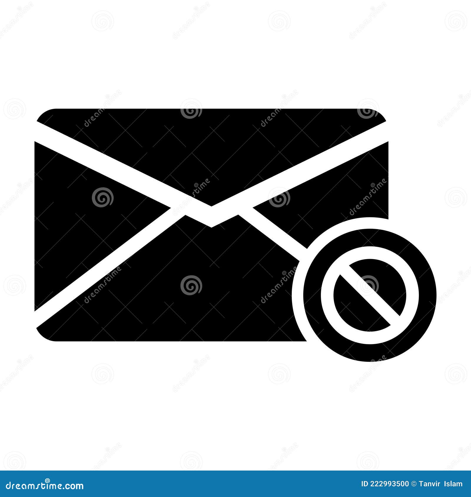 Stop mail icon stock vector. Illustration of mail, block - 222993500