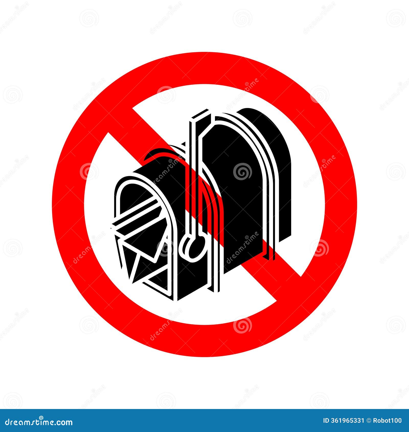 Stop Mailbox. Triangular Red Prohibitory Sign Stock Vector ...