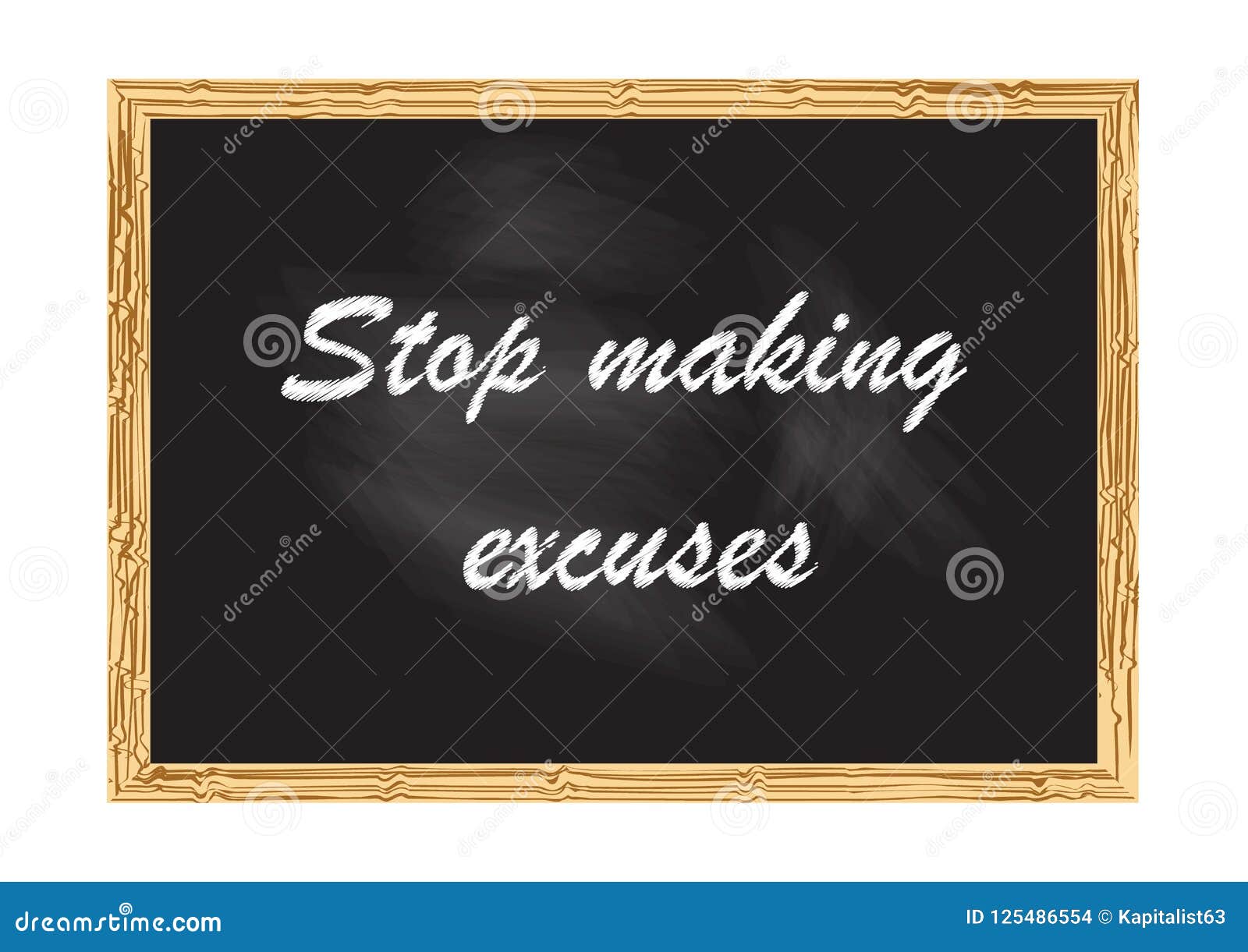 Stop Making Excuses Blackboard Vector Illustration Stock Vector ...