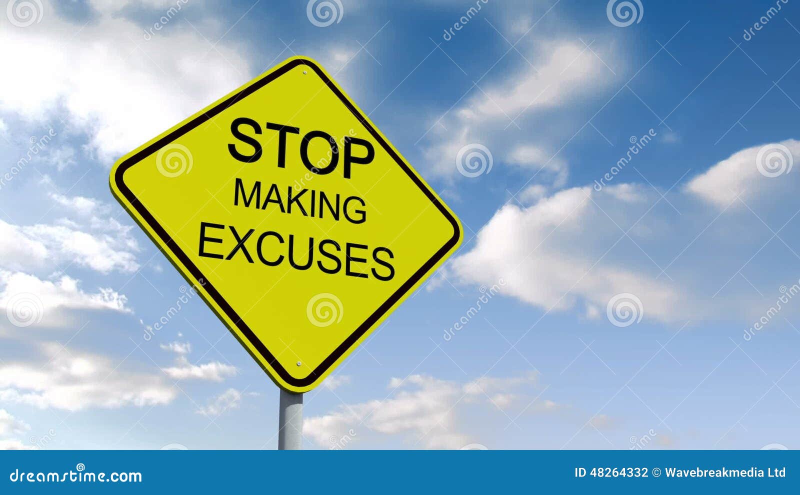 Stop Making Excuses Sign Against Blue Sky Stock Footage - Video of ...