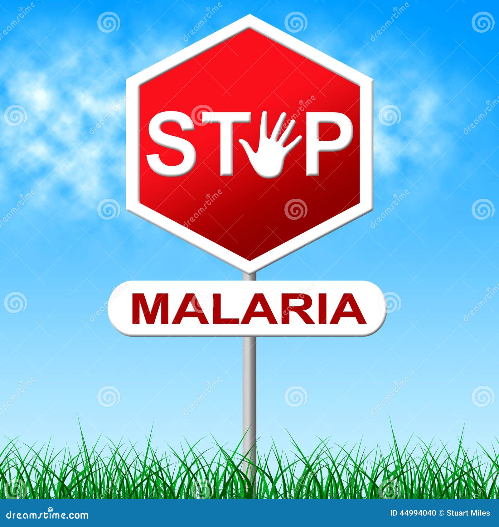 Stop Malaria. Outline Vector Text Isolated On White Background. Vector ...