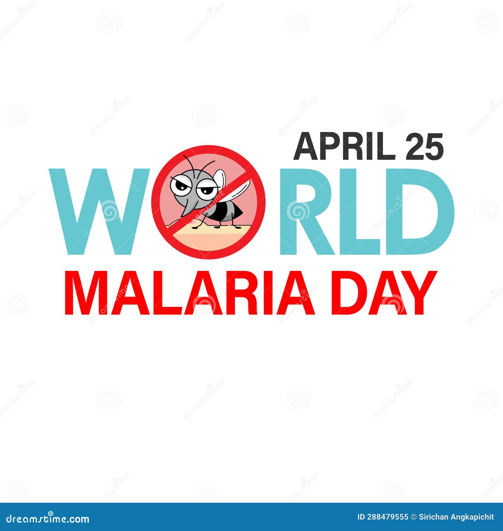 Stop Malaria. Outline Vector Text Isolated On White Background. Vector ...