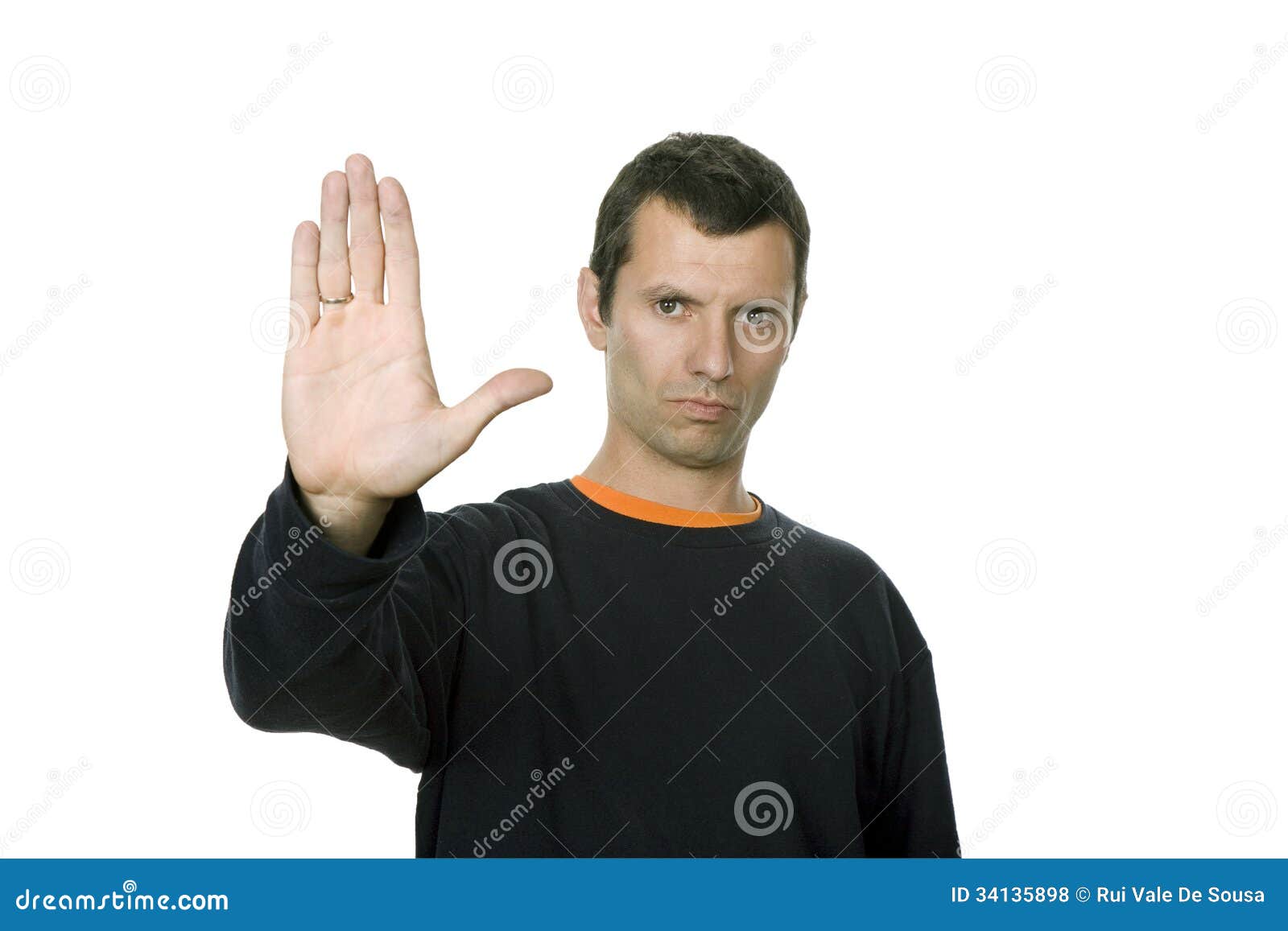 Stop man stock photo. Image of head, palm, person, product - 34135898
