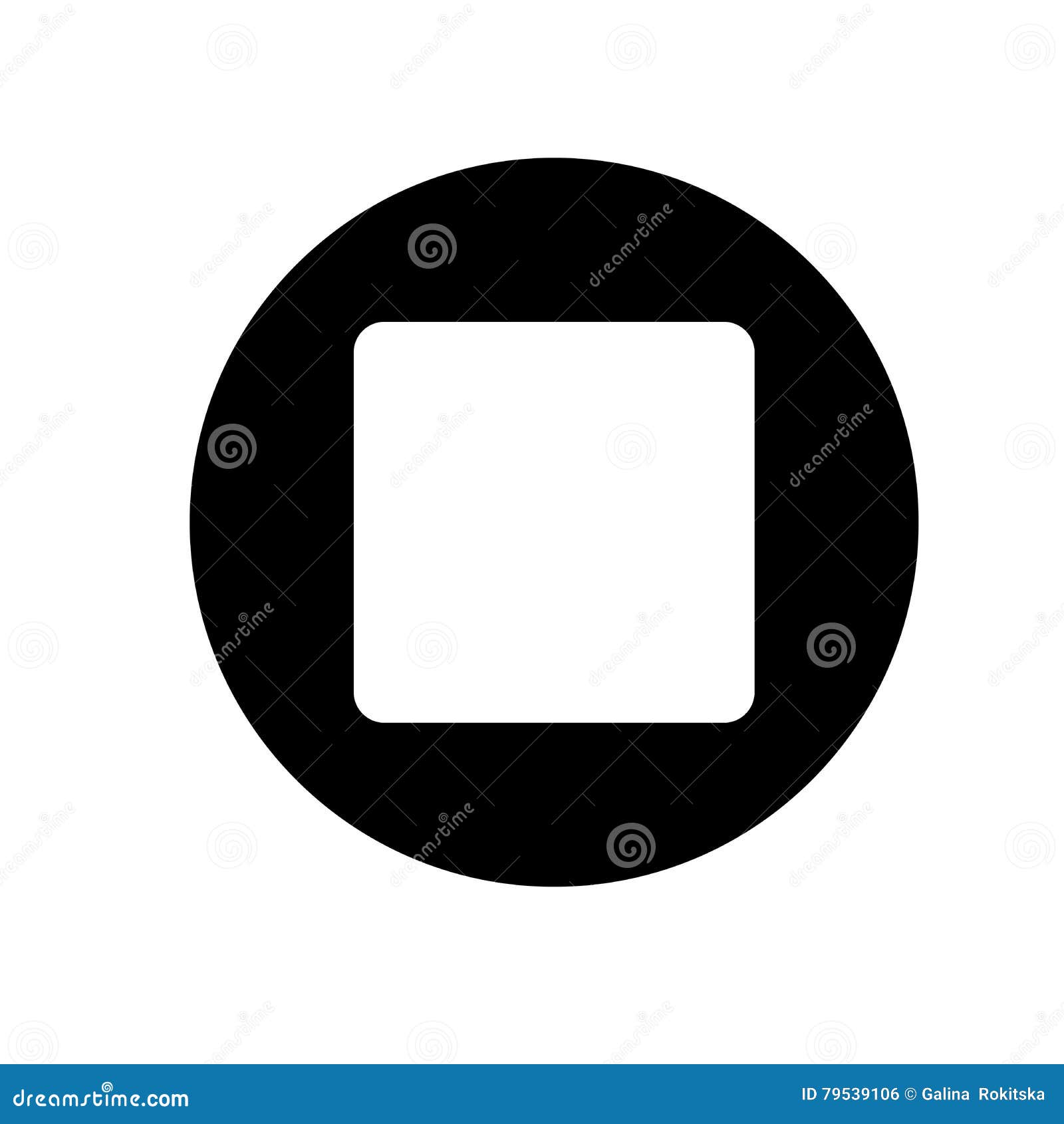 Stop Media Player Icon Illustration. Black and White Icon. Vector ...