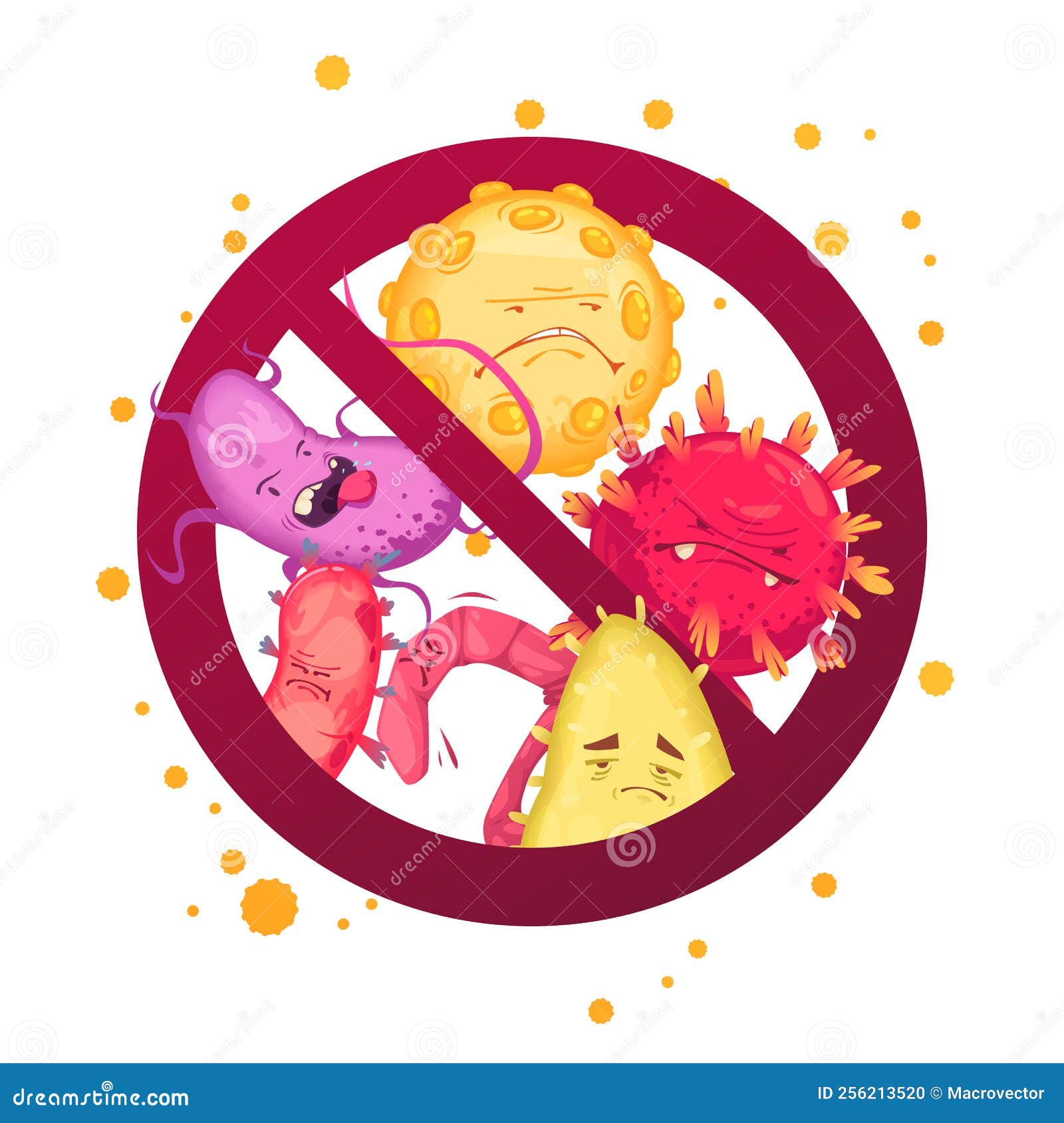 Stop Microbes Poster stock vector. Illustration of risk - 256213520