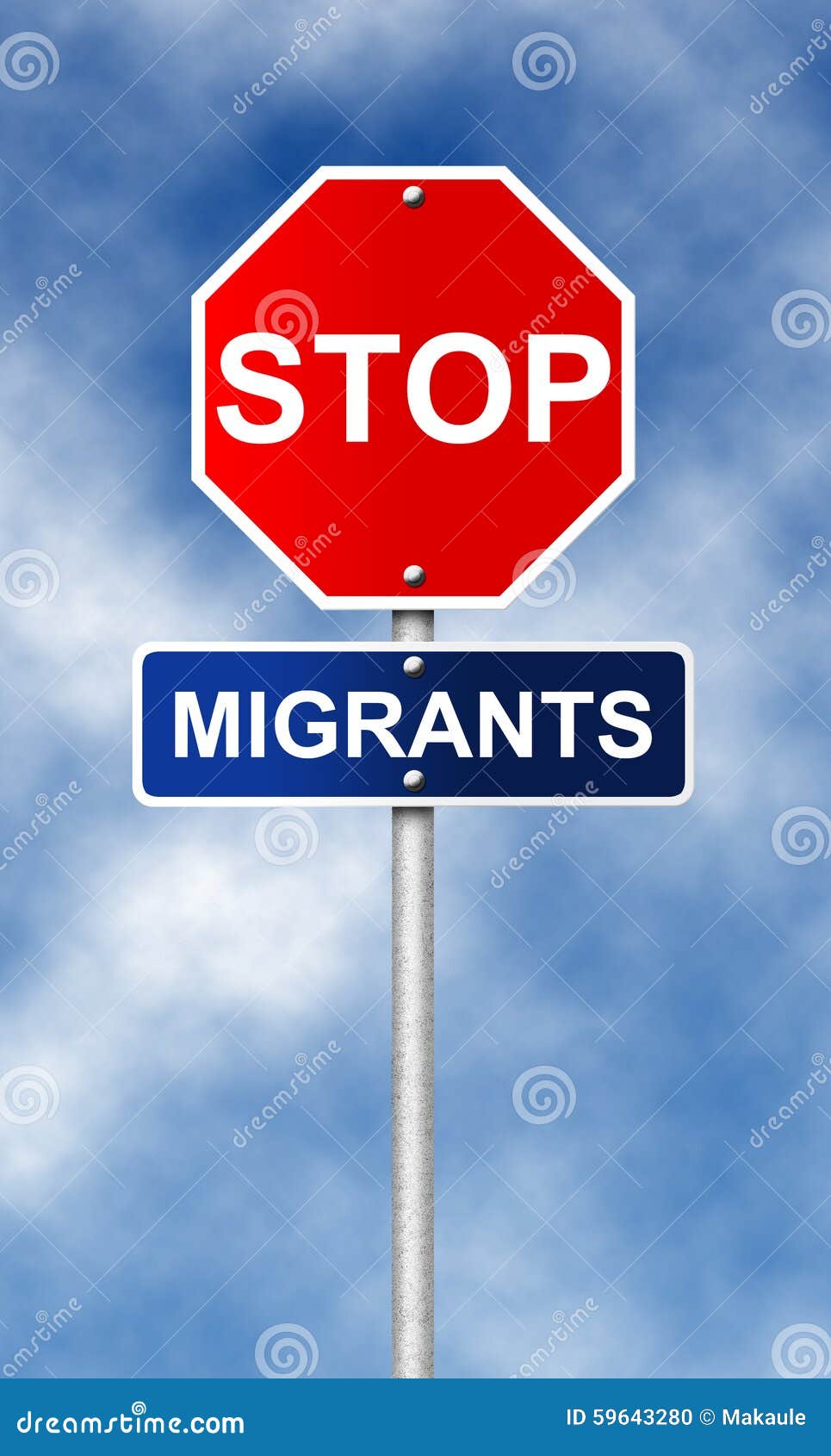 Stop. Migrants stock illustration. Illustration of immigration - 59643280