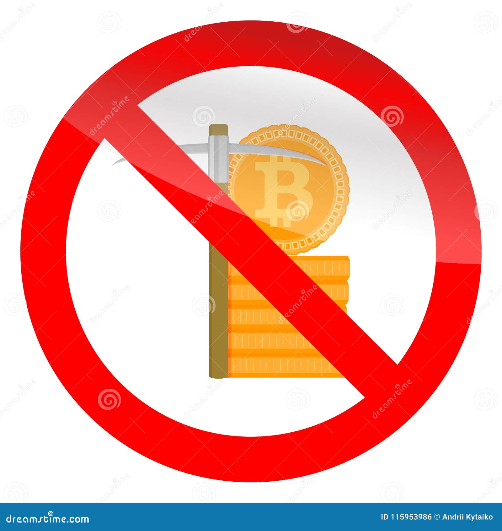 Stop mining icon stock vector. Illustration of cancel - 115953986