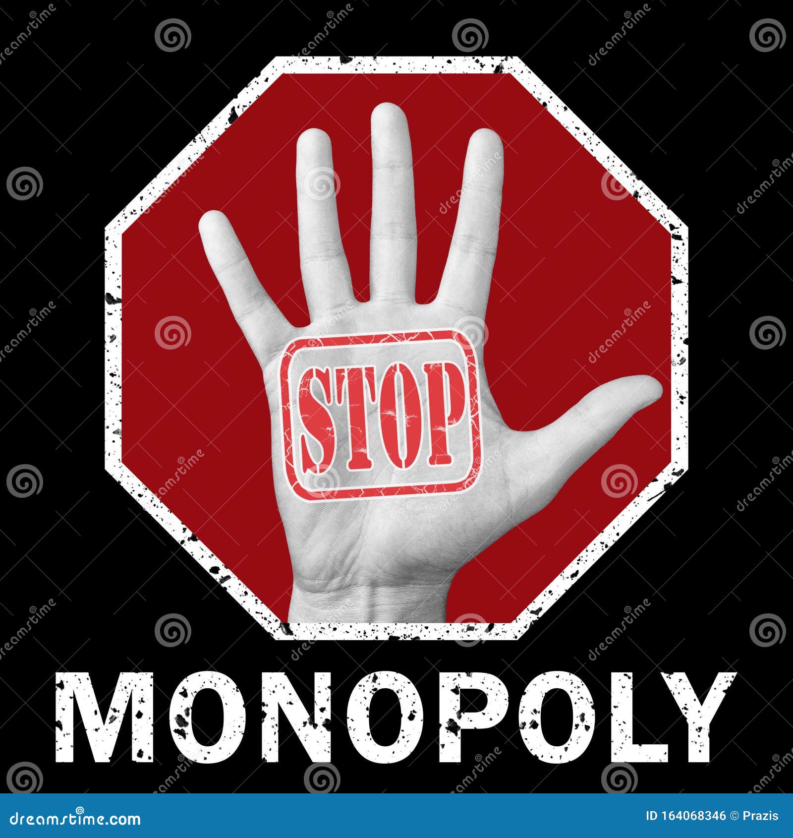 Stop Monopoly Conceptual Illustration. Global Social Problem Stock ...