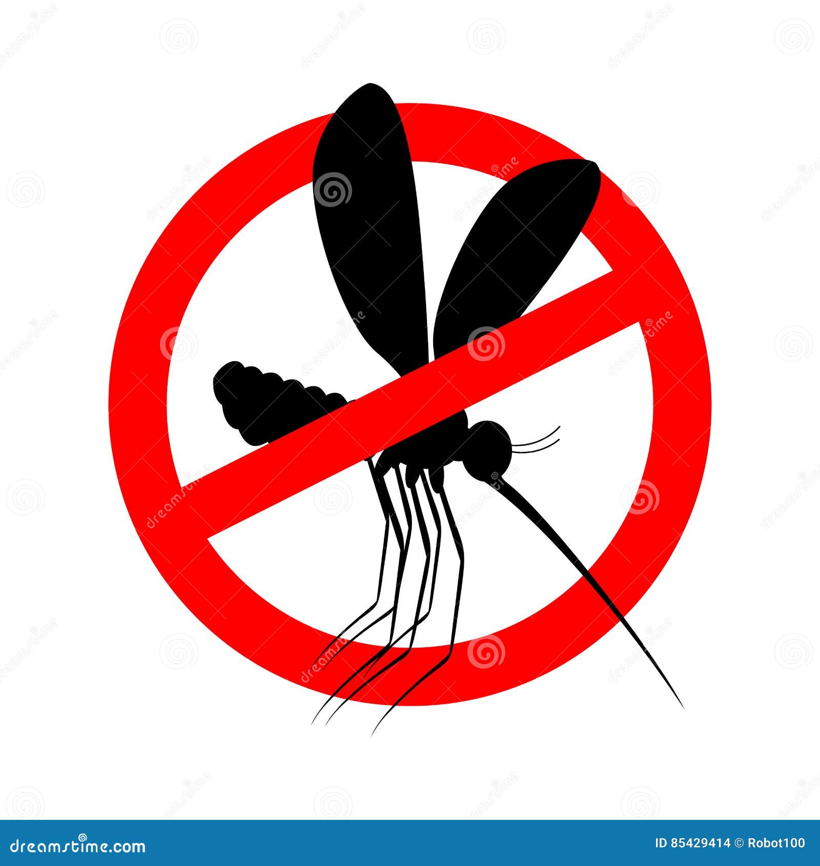Stop Mosquito. Red Prohibition Sign Stock Vector - Illustration of ...