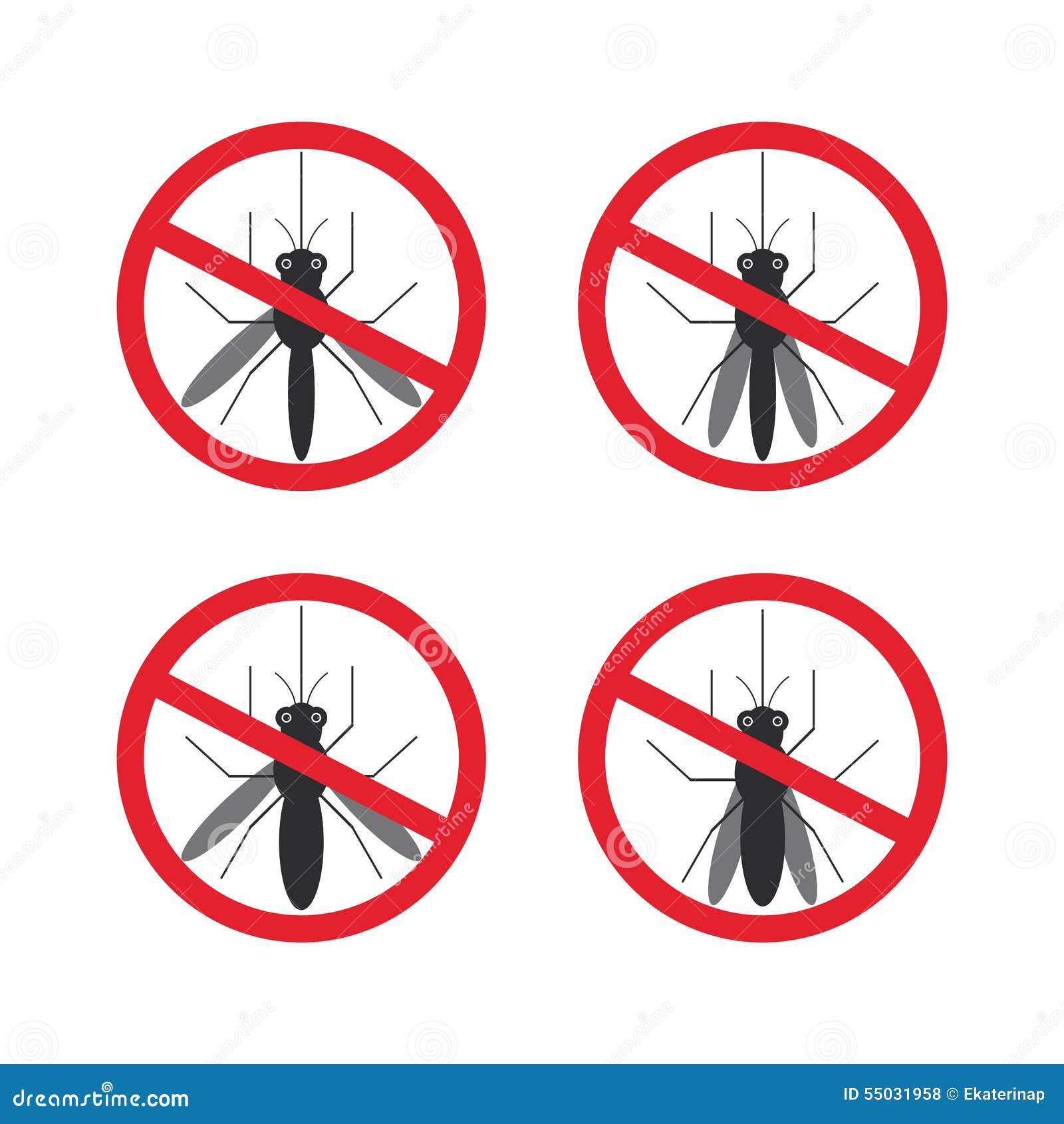 Stop Mosquito Sign Black in Red Circle Isolated Stock Vector ...