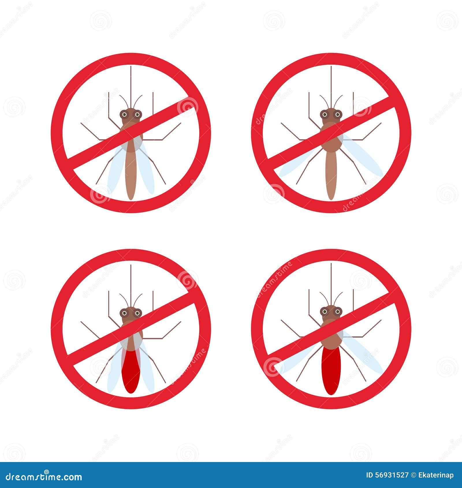 Stop Mosquito Sign in Red Circle. Vector Stock Vector - Illustration of ...