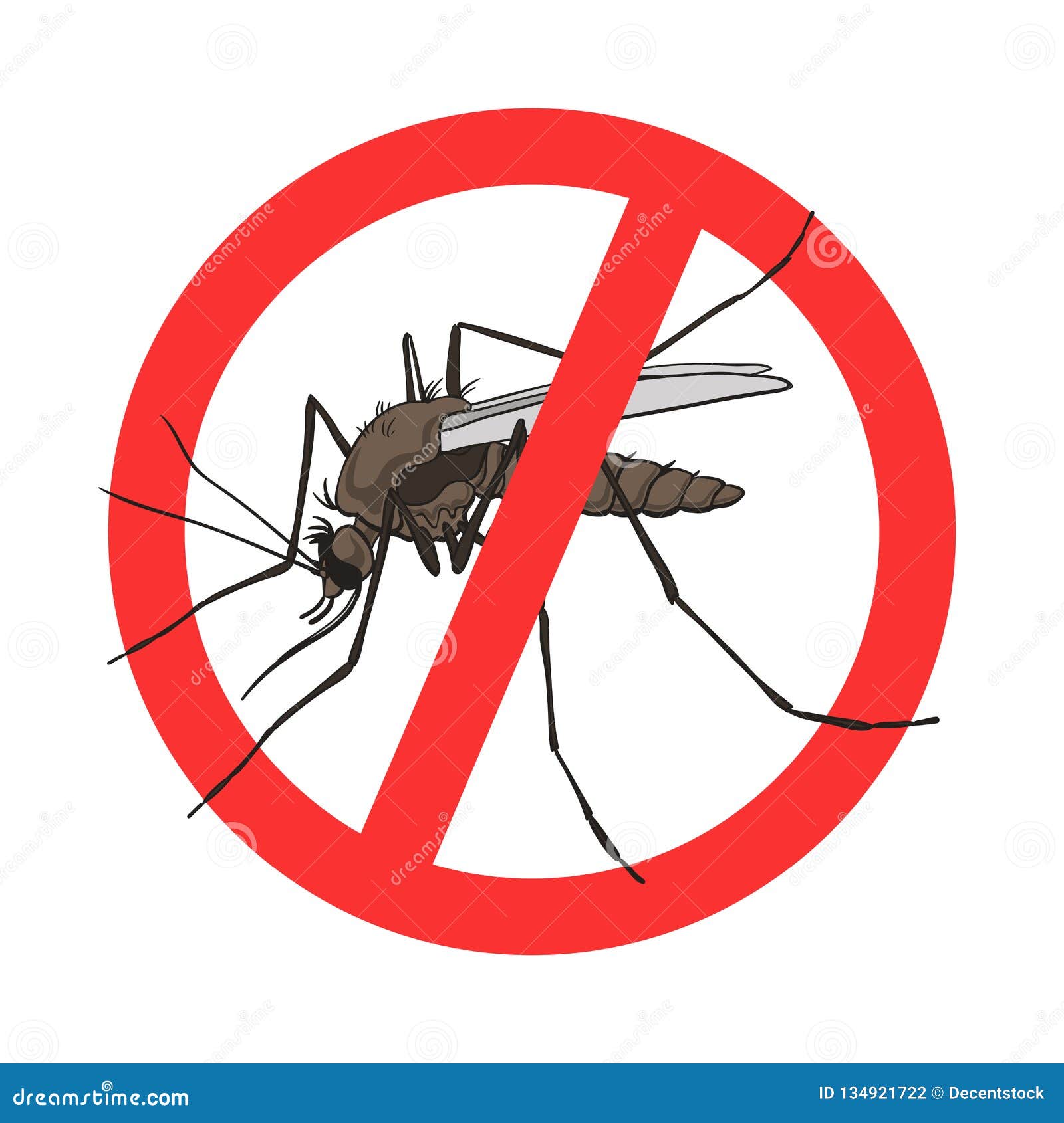 Stop Mosquito Sign, Vector Image in a Red Crossed Out Circle Stock ...