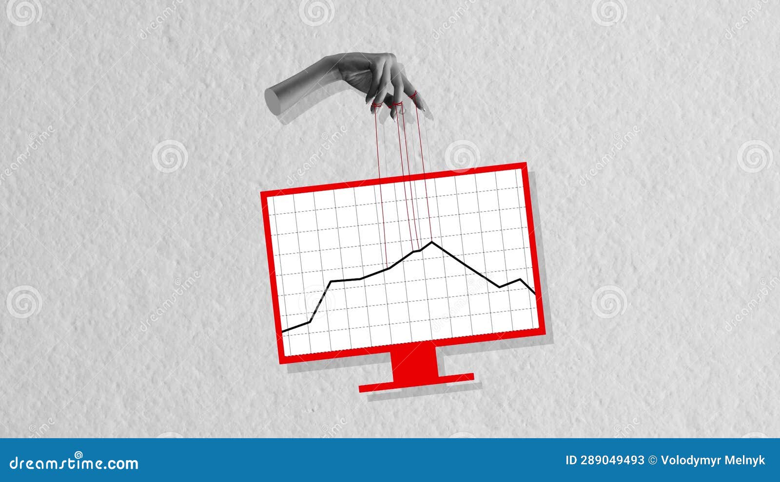 Stop Motion, Animation. Human Hand Holding Strings from Analytical ...