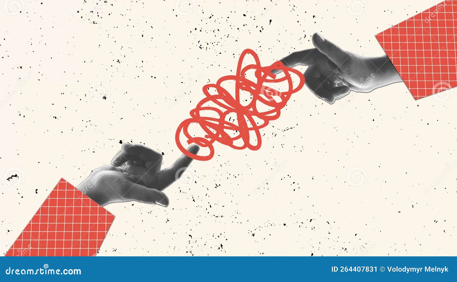 Stop Motion, Animation. Human Hands Connected with Tangled String Over ...