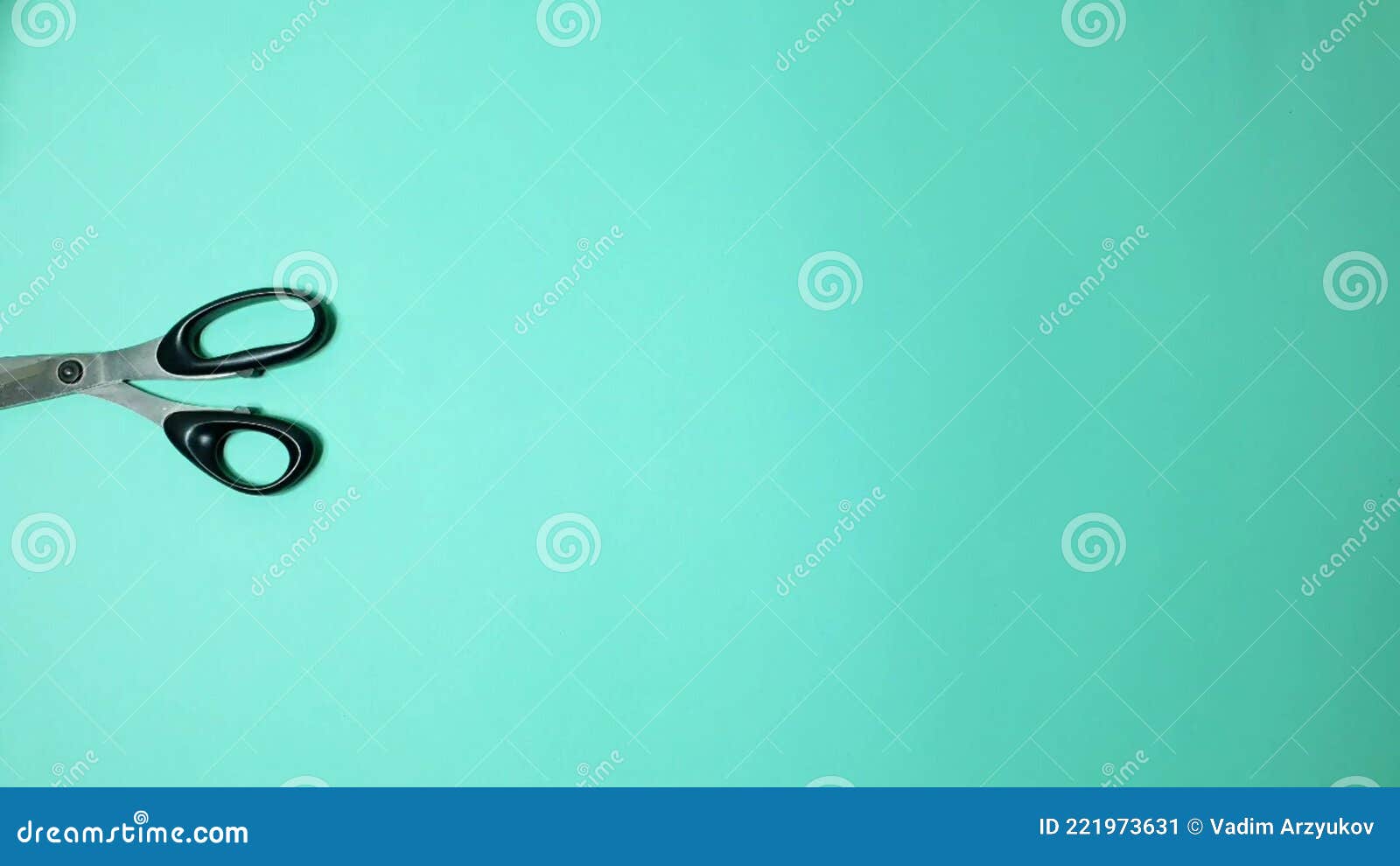 Stop Motion Animation Scissors Cut, Sewing Scissors on a Green Mint ...