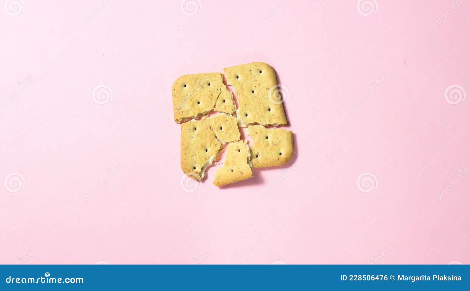 Stop Motion Animation. a Square Cracker that Breaks into Small Pieces ...