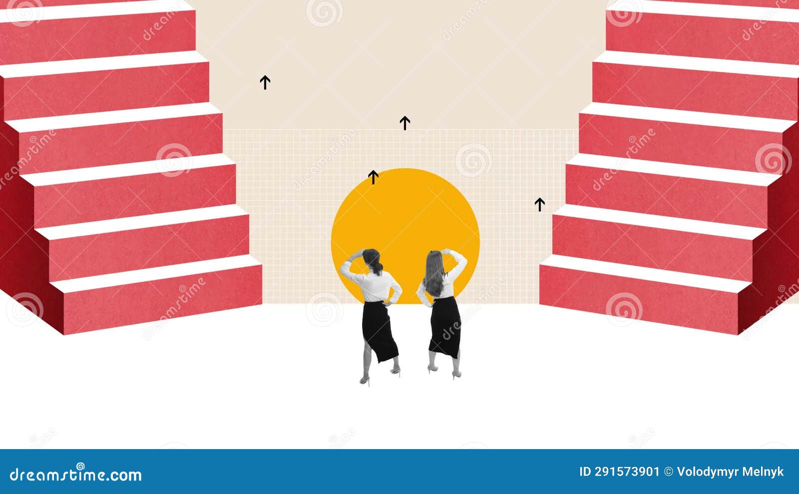 Stop Motion, Animation. Women, Office Workers Looking in Different ...