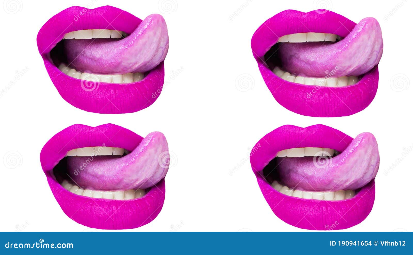 Stop Motion. Set of Movement of Multi-colored Lips. Animation. Gif on a ...