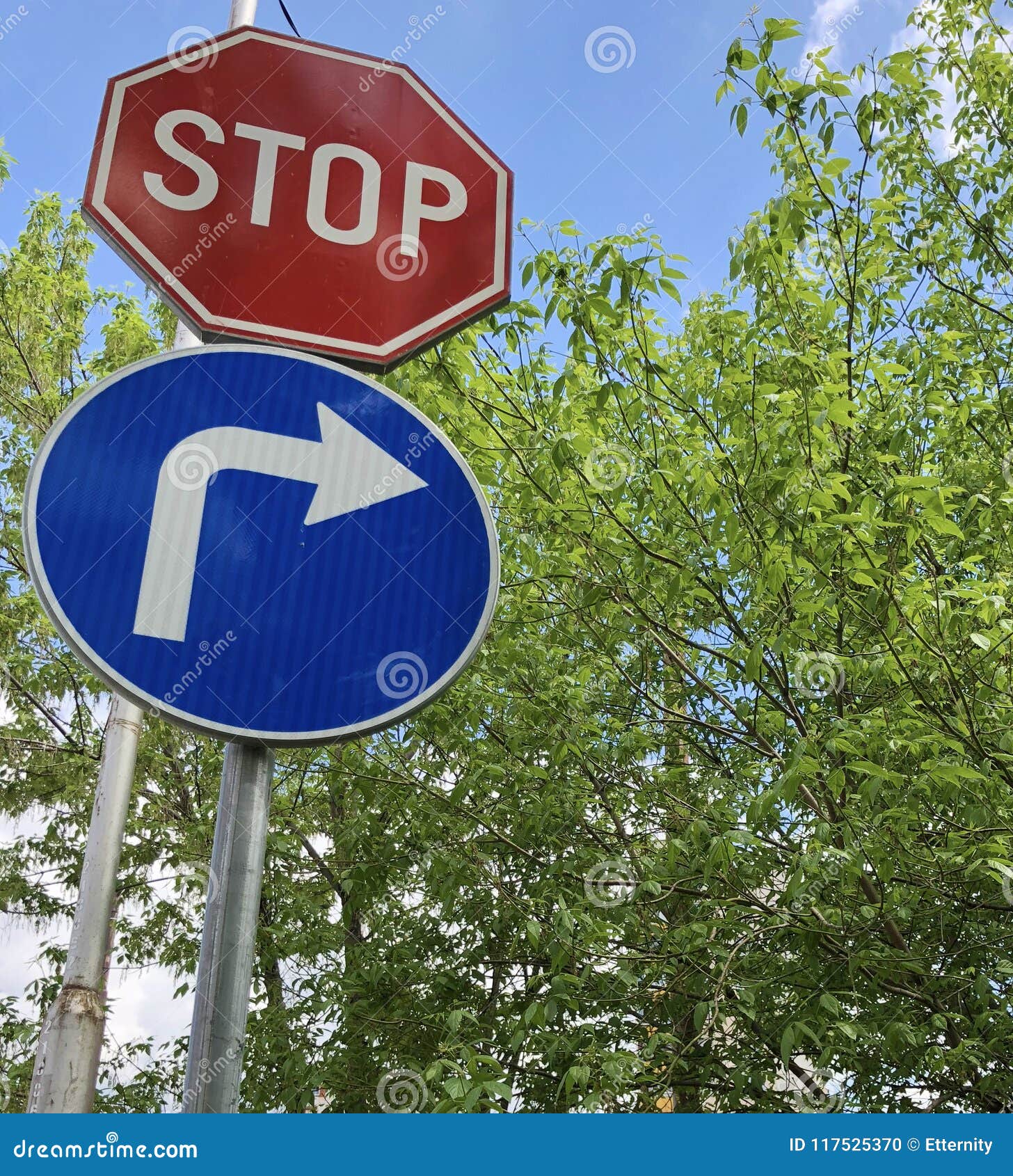 Stop and move right signs stock photo. Image of concept - 117525370