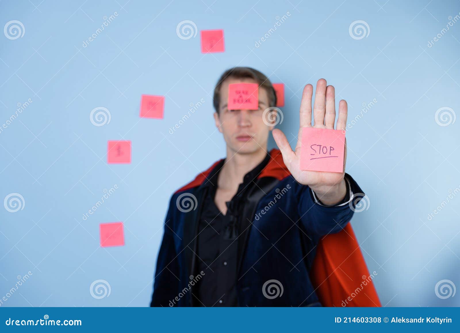 Stop Multitasking at Work, Concept. a Man in the Image of a Super Hero ...