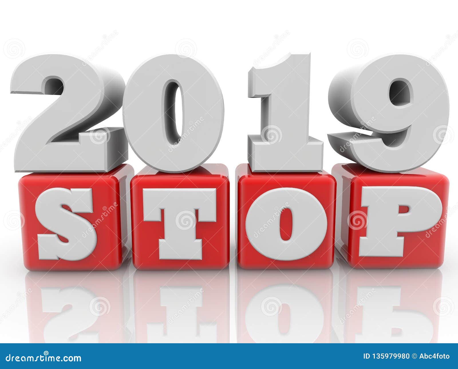 Stop New Year Concept in White Colors Stock Illustration - Illustration ...